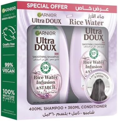 Garnier Ultra Doux Rice Water and Starch Infusion Shampoo, 400 ml ...