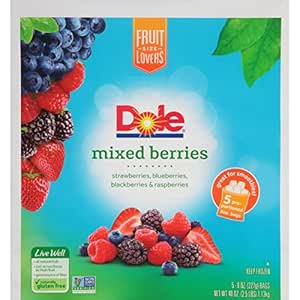 DOLE Frozen Mixed Berries, 40 Ounce Bag with 5 Pre-portioned Packets ...