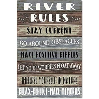 Amazon.com: Young's Wood Live on The River Wall Box Sign, 19.5": Home ...