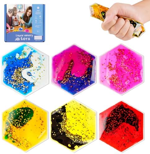 Onyoloy Sensory Soft Gel Liquid Toys: Sensory Fidget Hexagon Liquid ...
