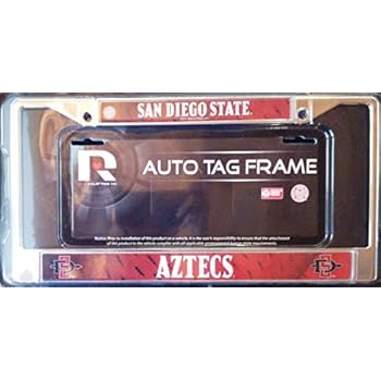Amazon.com: San Diego State University -Metal License Plate Frame-Black ...