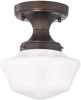 8-Inch Wide Bronze Vintage Style Schoolhouse Ceiling Light - - Amazon.com