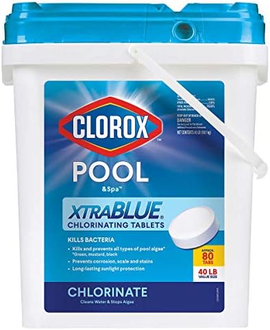 Clorox Xtra Blue 40 Pound 80 Tab Pool and Spa 3 Inch Long Lasting ...