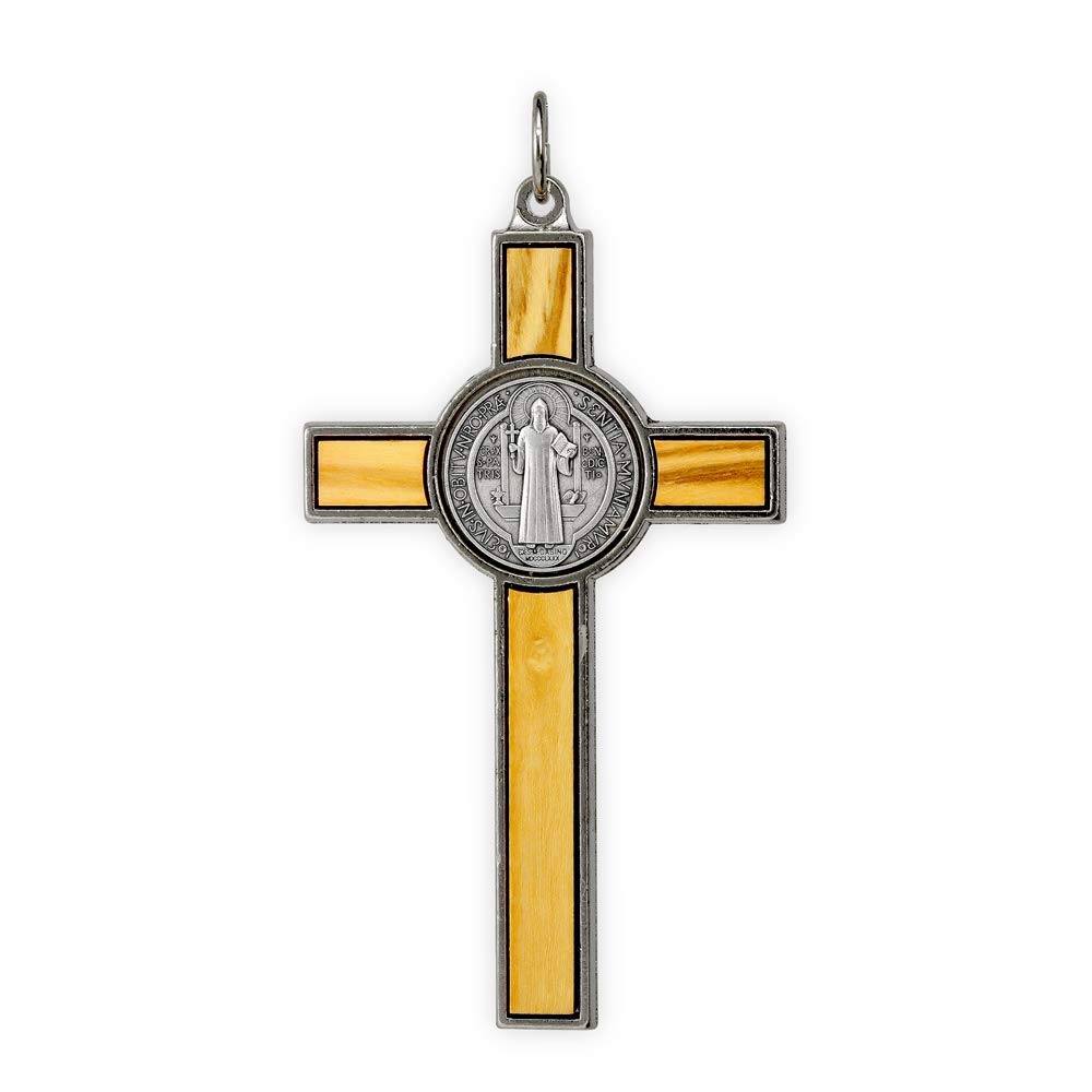 Mua RosaryMart St. Benedict Metal Crucifix with Wooden Inlay - 3 Inch ...