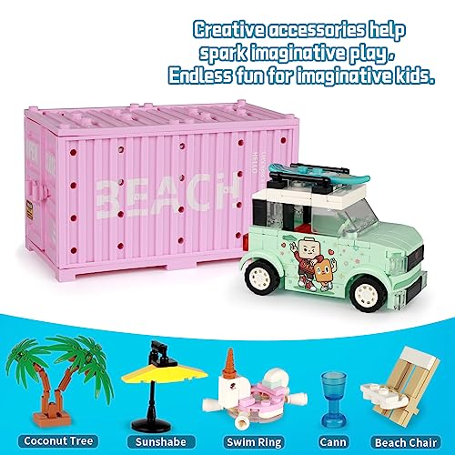 SUNHABI Seaside Retreat with Camping Car Toy Building Sets for 5-Year ...