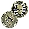 ST. Michael Police Challenge Coin Thin Blue Line Law Enforcement Skull ...