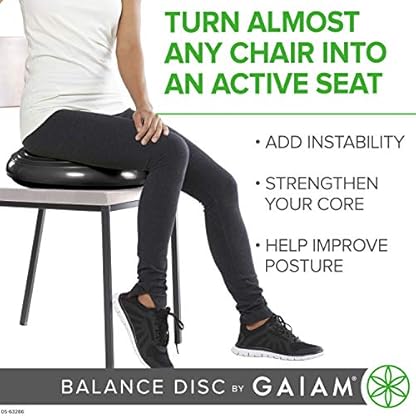 Gaiam Balance Disc Wobble Cushion Stability Core Trainer for Home or ...