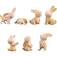 Amazon.com: 7 Pcs Rabbit Figures for Kids, Animal Toys Set Cake Toppers ...
