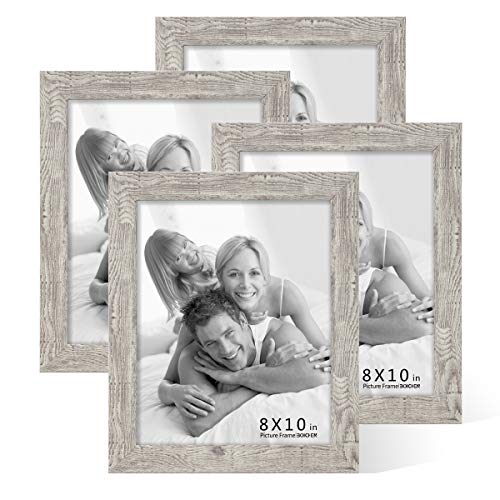 Picture Frames 8x10 Set of 4 Pack - Rustic Distressed Farmhouse Frame ...