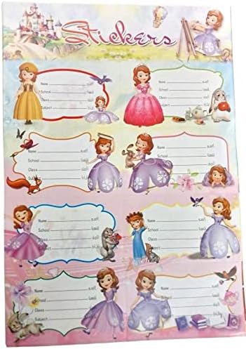 DOLAX Disney Sofia the First Cartoon Name Tag Label Set, Set Includes 5 ...