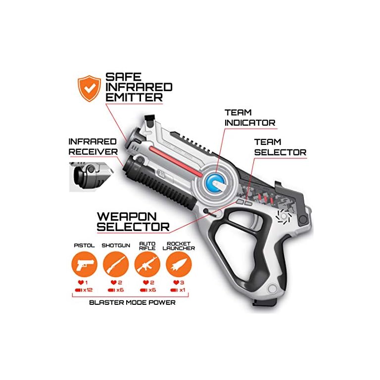 USA Toyz Laser Tag Gun Set - 4pk Battle Box Laser Tag Guns with Laser ...