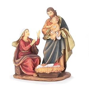 Amazon.com: Holy Family Joseph Holding Baby Jesus 5 x 7.5 Resin ...