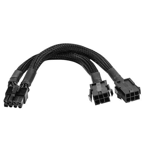 Dual 6 Pin Female to 8 Pin Male, GPU Power Adapter Cable 7.8inch ...