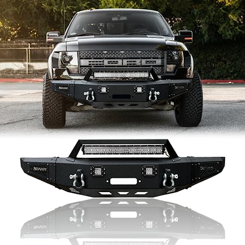 LUYWTE For 2010-2014 Ford Raptor SVT Steel Front Bumper W/Winch Plate ...