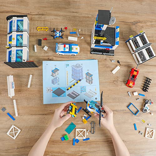 City Police Command Center Station 3-Story Building Kit with Cop Car ...