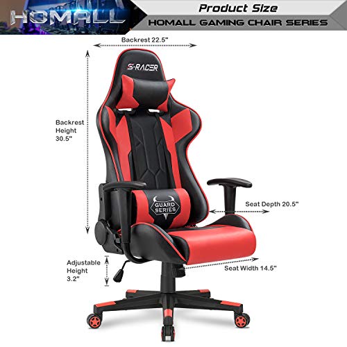 Homall Gaming Chair Racing Office Chair Sracer Computer Desk Chair High ...