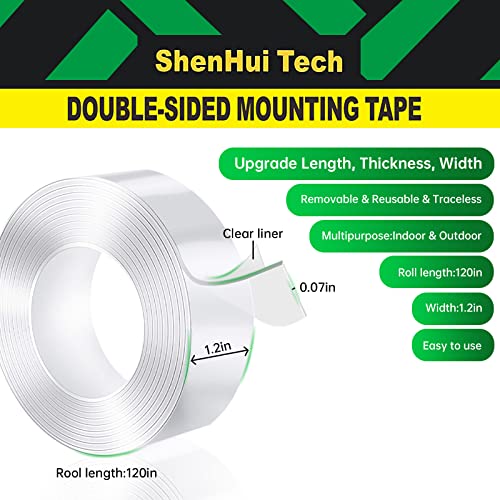 Double Sided Mounting Tape Heavy Duty(120IN & Upgrade length, thickness, width)-Multipurpose ...