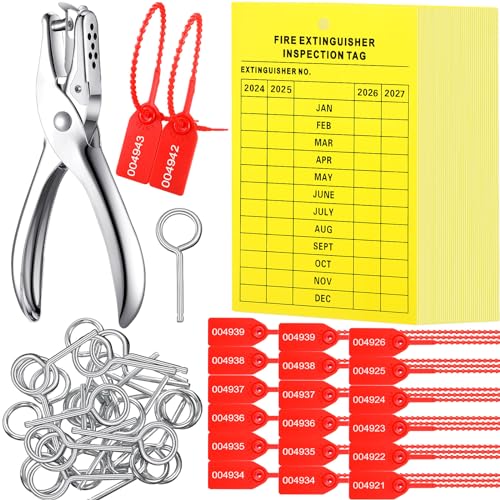 Monthly Fire Extinguisher Inspection Tags Set Including 4 Years ...