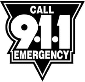 Amazon.com: ION Graphics 2 Inch Call 911 Emergency Black Vinyl Sticker ...