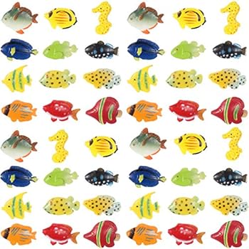 Amazon.com: US Toy Assorted Color and Design Tropical Fish Figure Play ...