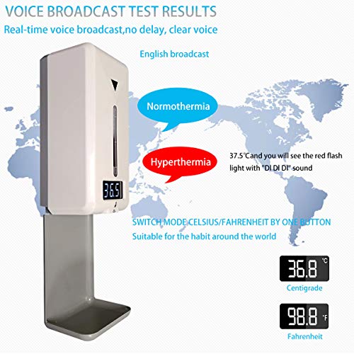 Automatic Hand Sanitizer Dispenser with Thermometer，2 in 1 Soap ...