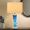 Table Lamp 26" Blue Glass Desk Table Lamps | Hand-Crafted Twist Crystal ...