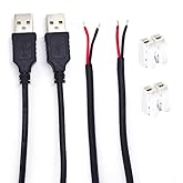 Amazon.com: ELNONE 2PCS USB Female Pigtail 2 Wire,0.3M/1Ft 20AWG USB 2.0 Female Plug to Bare ...