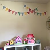 Amazon.com: 60 Flags Imitated Burlap Pennant Banner - Multicolor Fabric ...