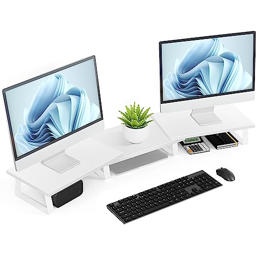Aothia Large Dual Monitor Stand - Computer Monitor Stand, Desk Shelf ...