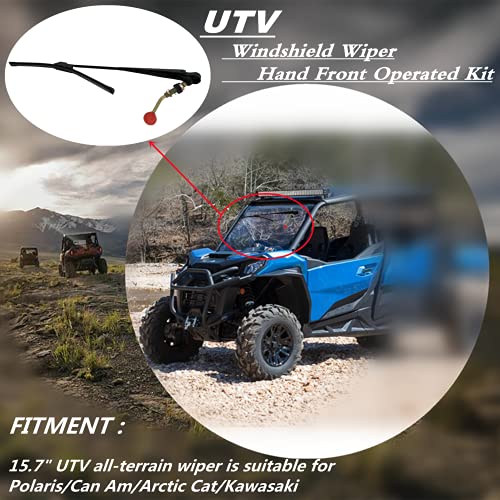 15.7 Inch Universal UTV Windshield Wiper Hand Front Operated Kit ...
