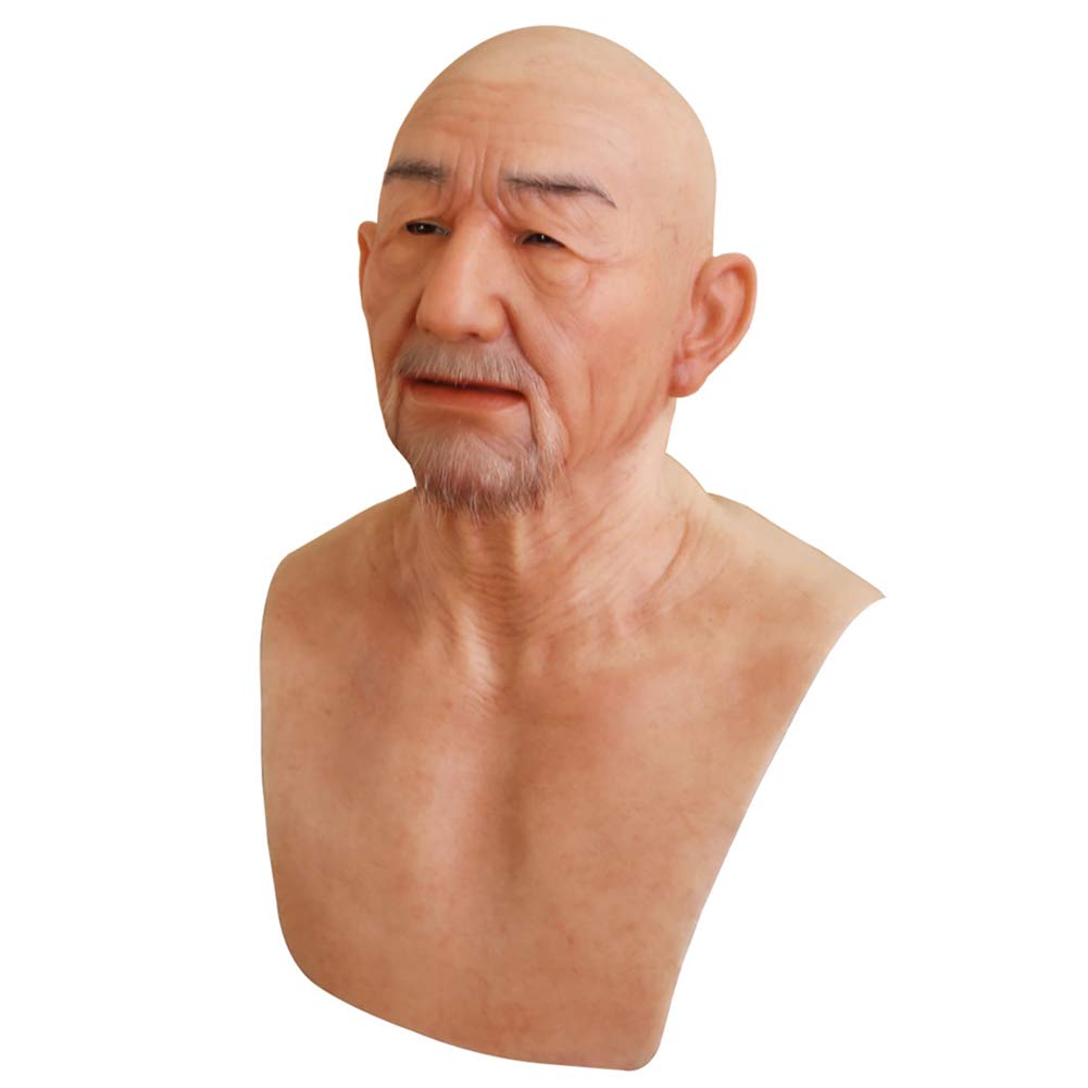 Yuewen William Silicone Head Mask Realistic Old Man Face Mask Cosplay ...