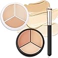 Amazon.com : 2 pcs Tri-color Face Concealer Contour Palette With Brush ...