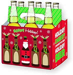Amazon.com: Holiday Beer Lovers Gifts - 6 Pack Craft Beer Carrier Gift ...