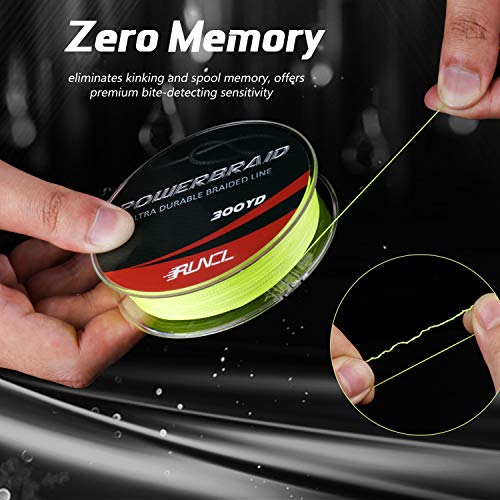 RUNCL PowerBraid Fishing Line 4/8/9 Strands, Braided Fishing Line 300 ...