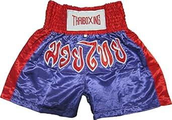 Amazon.com: Muay Thai Kick Boxing Shorts Trunks Pants Purple with Red ...