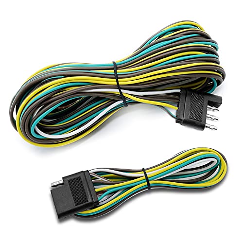 LIMICAR Trailer Wiring Harness Kit, 25ft Trailer Wire with 4 Flat ...