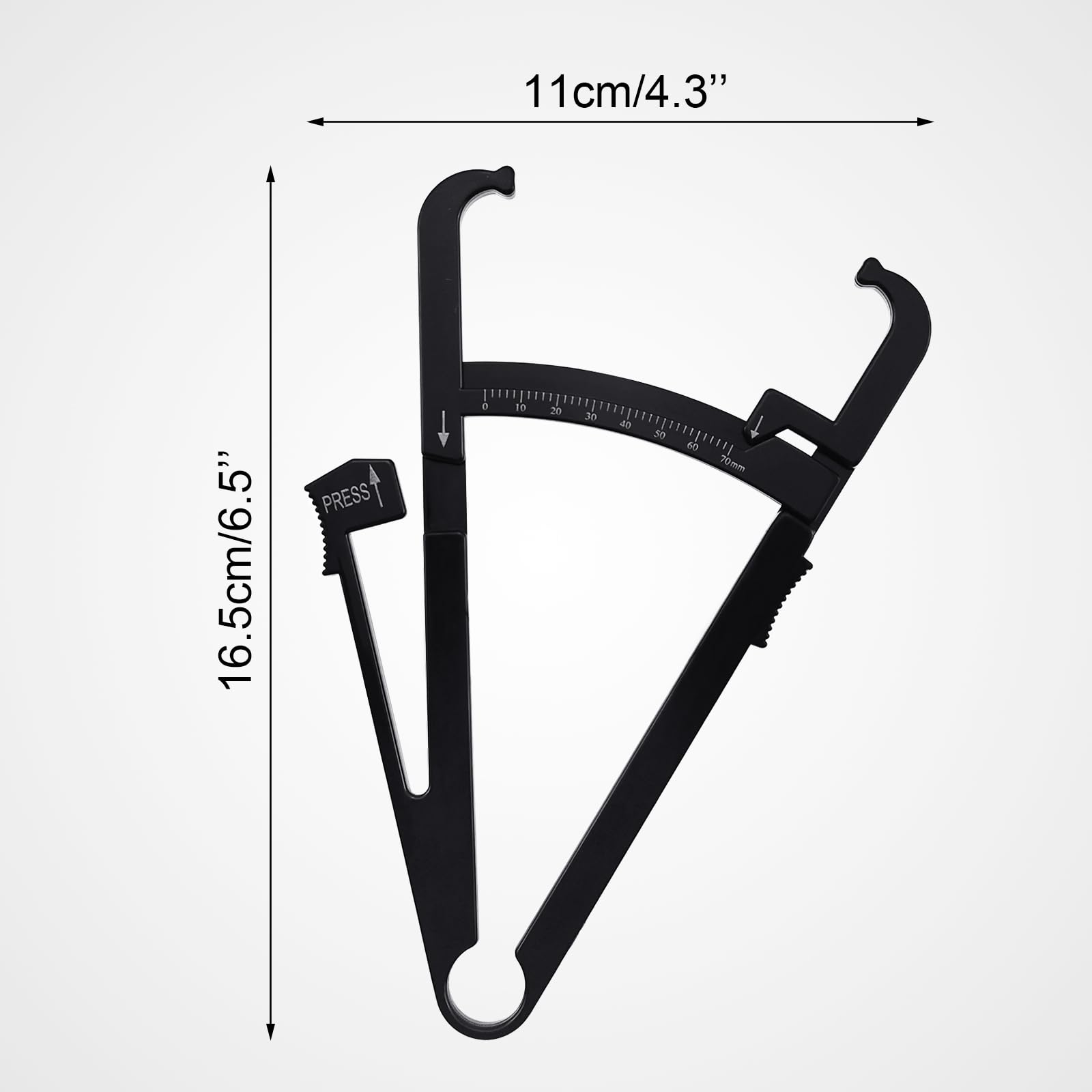 Quacc Body Fat Caliper, Skinfold Calipers With Slide Ruler Body Fat ...