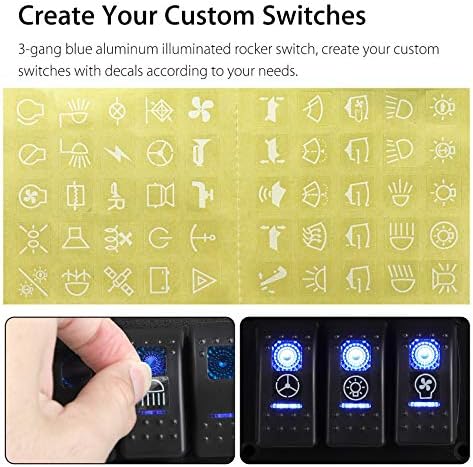 Linkstyle 3 Gang Car Boat RV Marine Switch Panel Rocker Switch Panel ...