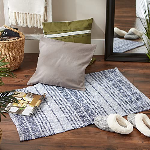 DII Woven Rag Rug Collection Recycled Yarn Variegated Rustic Stripe ...