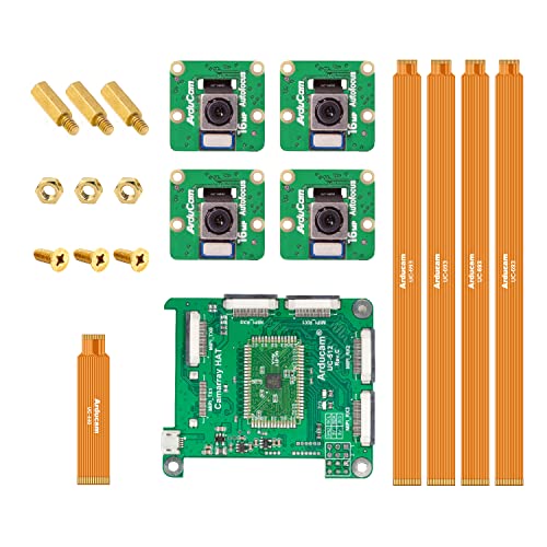 Arducam 16MP Autofocus Quad-Camera Kit for Raspberry Pi, 16MP IMX519 ...
