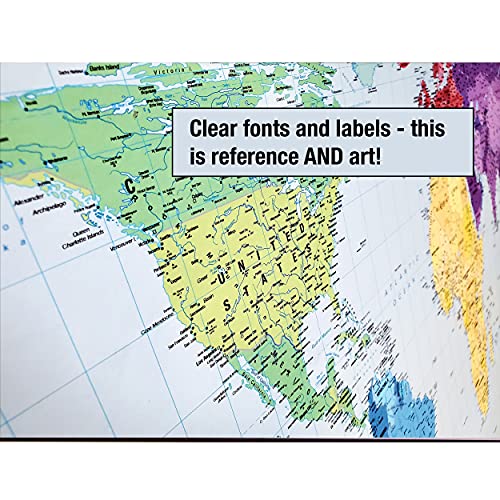 Updated Peters Projection World Map | Laminated 36" x 24” Map ...