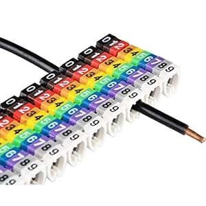 ezitown C Shape 0-9 Coded Clip on Plastic Cable Identification Wire ...