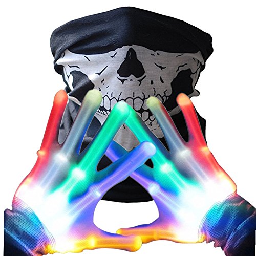 Led Skeleton Gloves And Amp Skull Face Mask Finger Lights | Desertcart UAE