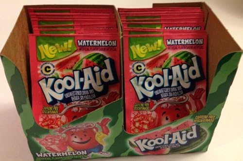 Kool-Aid Watermelon Unsweetened Soft Drink Mix 24 Pack Lot - Gluten ...