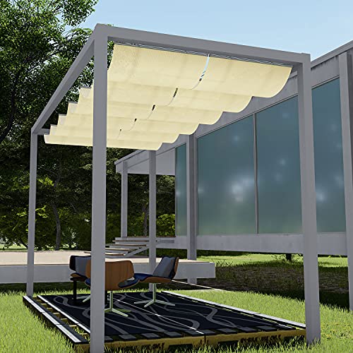 E&K Sunrise 4'Wx16'L Pergola Shade Cover Retractable Canopy Awning ...
