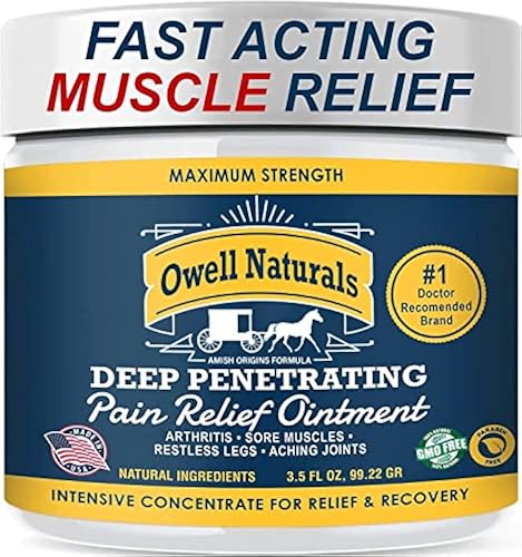 OWELL NATURALS Pain Relief Cream 3.5oz, Maximum Strength Deep ...