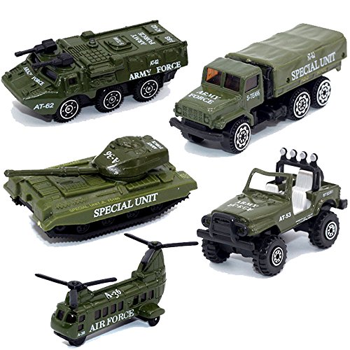 MinYn Army Vehicles Alloy Military Model Car Set 5 pcs Diecast Metal ...