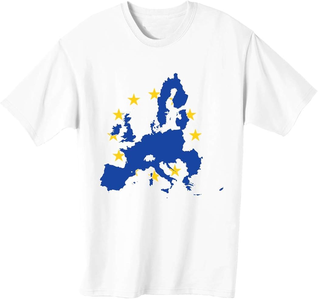 Europen Union map Men's T-Shirt! X-Large White: Amazon.co.uk: Clothing