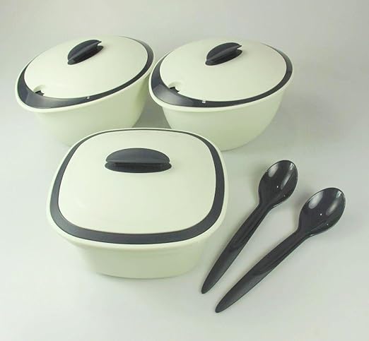 TUPPERWARE Thermo-Duo 3,5 L (2) Grau, Siebservierer, Servierlöffel (2 ...