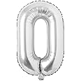 Amazon.com: 40 inch Letter Balloons Silver Alphabet Number Balloon Foil ...